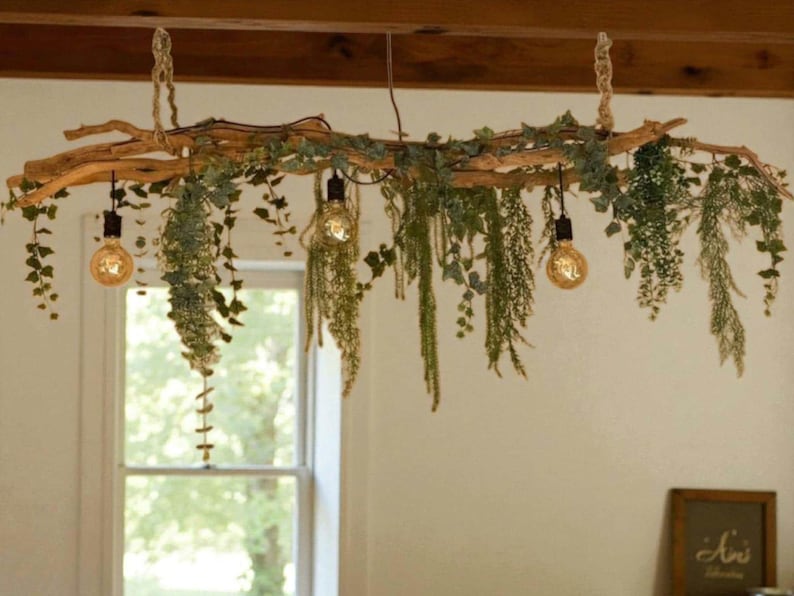 Wooden Ceiling Light – Rustic Wooden Lampshade ,bohemian Lighting ...