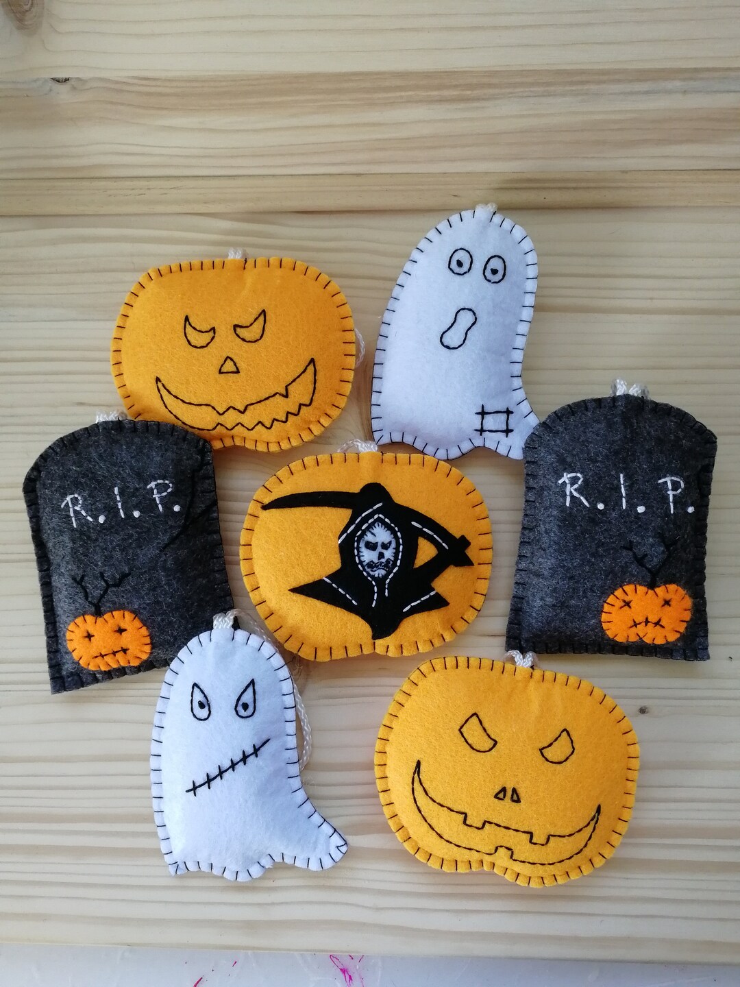 Grim Reaper RIP Gravestones Pumpkins and Ghosts Spooky - Etsy