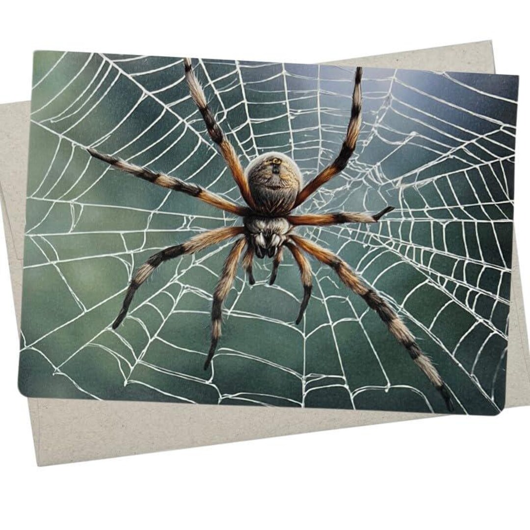 Spider Card, Spider Birthday Card (1 Card, 5X7 Inch) Blank Inside for ...