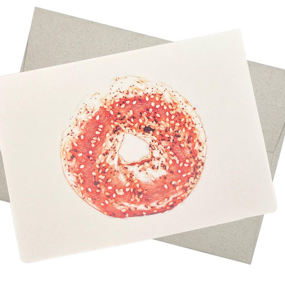 Everything Bagel Greeting Card, Blank Inside (5x7 Inch) - Etsy