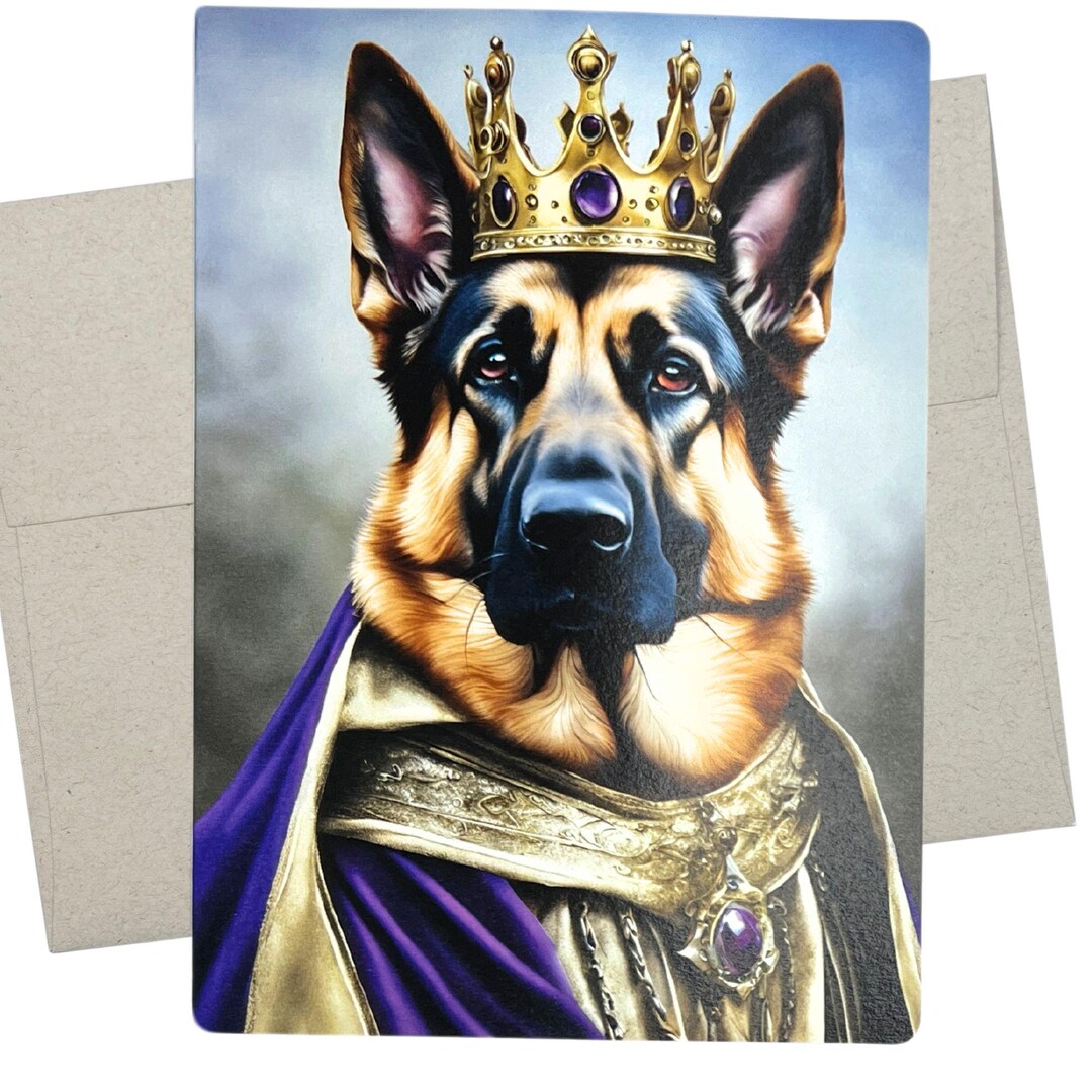 King German Shepherd Card (1 Premium Card, 5X7 Inch) Dog Card Blank for ...