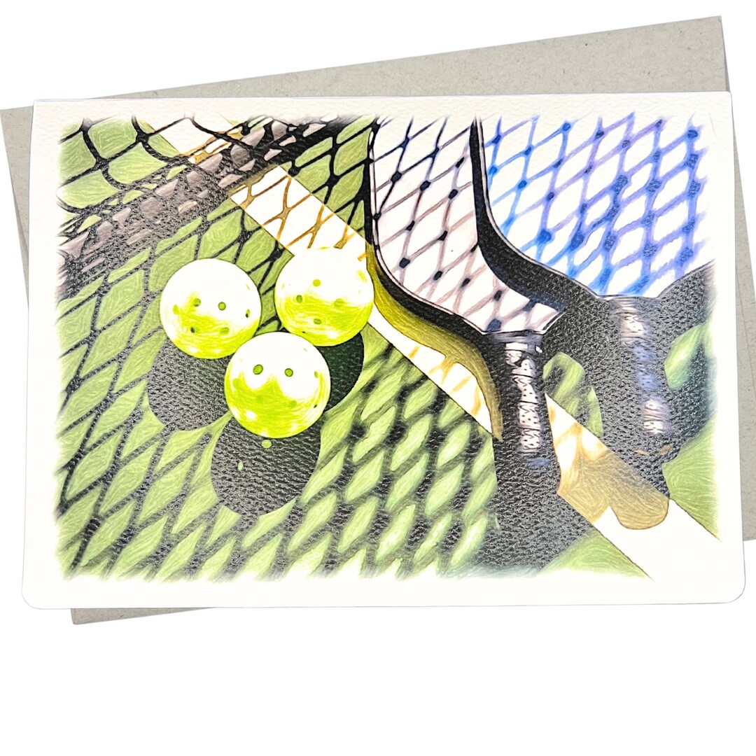 Pickleball Greeting Card (7X5 Inches and Blank Inside) for Happy ...