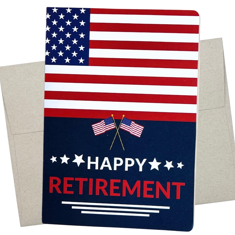 American Flag Retirement Card for Woman or Man, Military Retirement ...