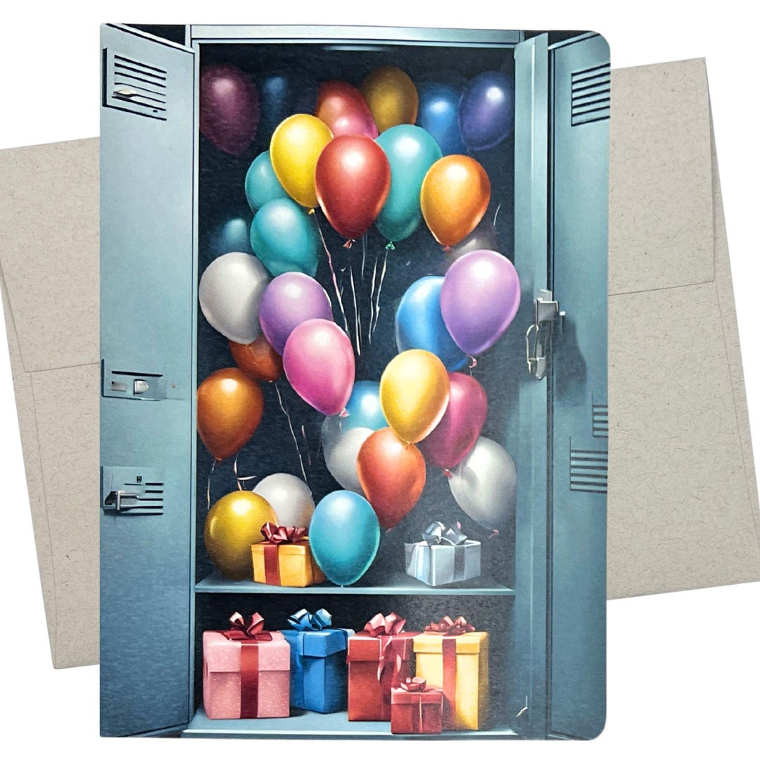 School Locker Birthday Card, Student Graduation Card (1 Premium Card ...