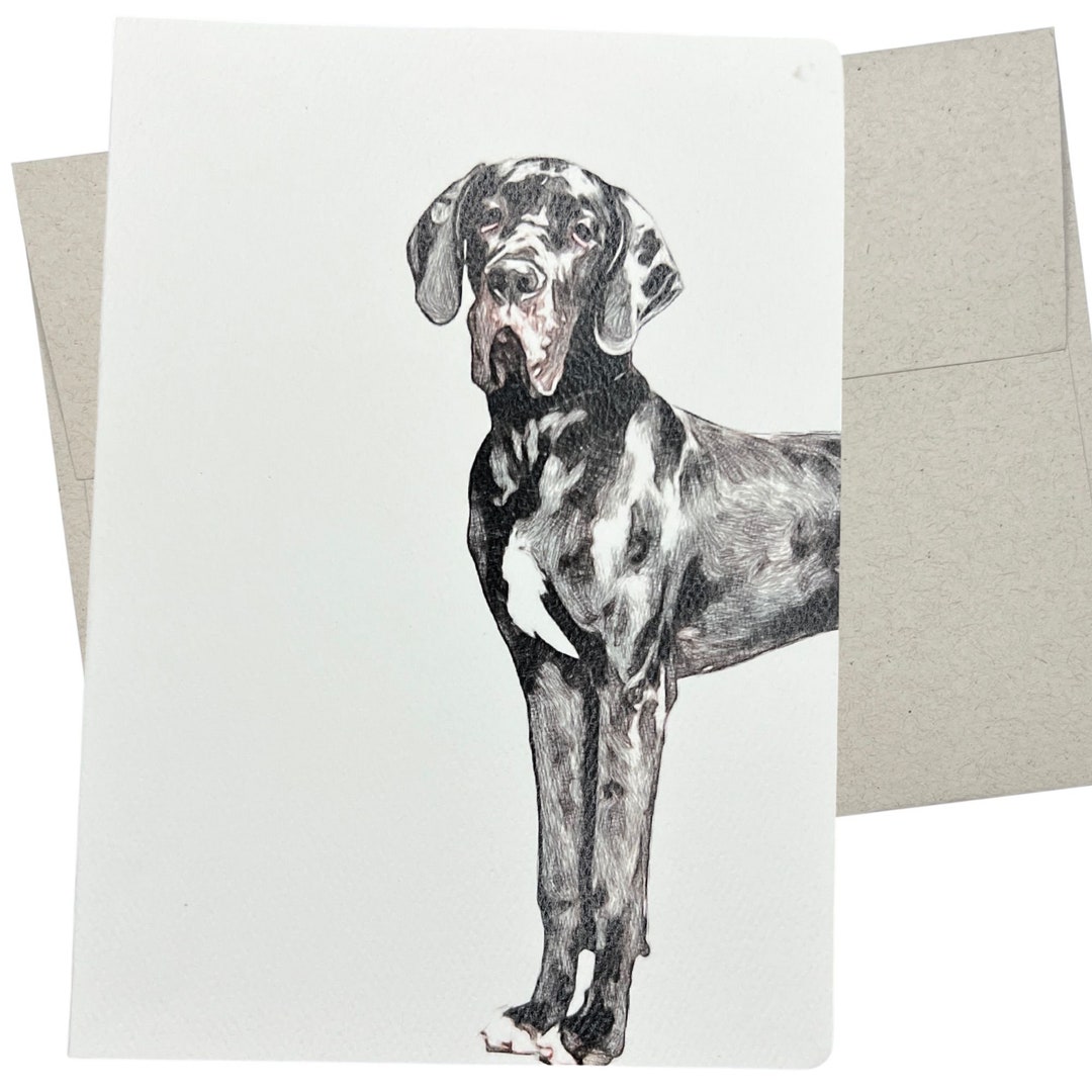 Great Dane Card (7X5 Inches and Blank Inside) Great Dane Birthday Card ...