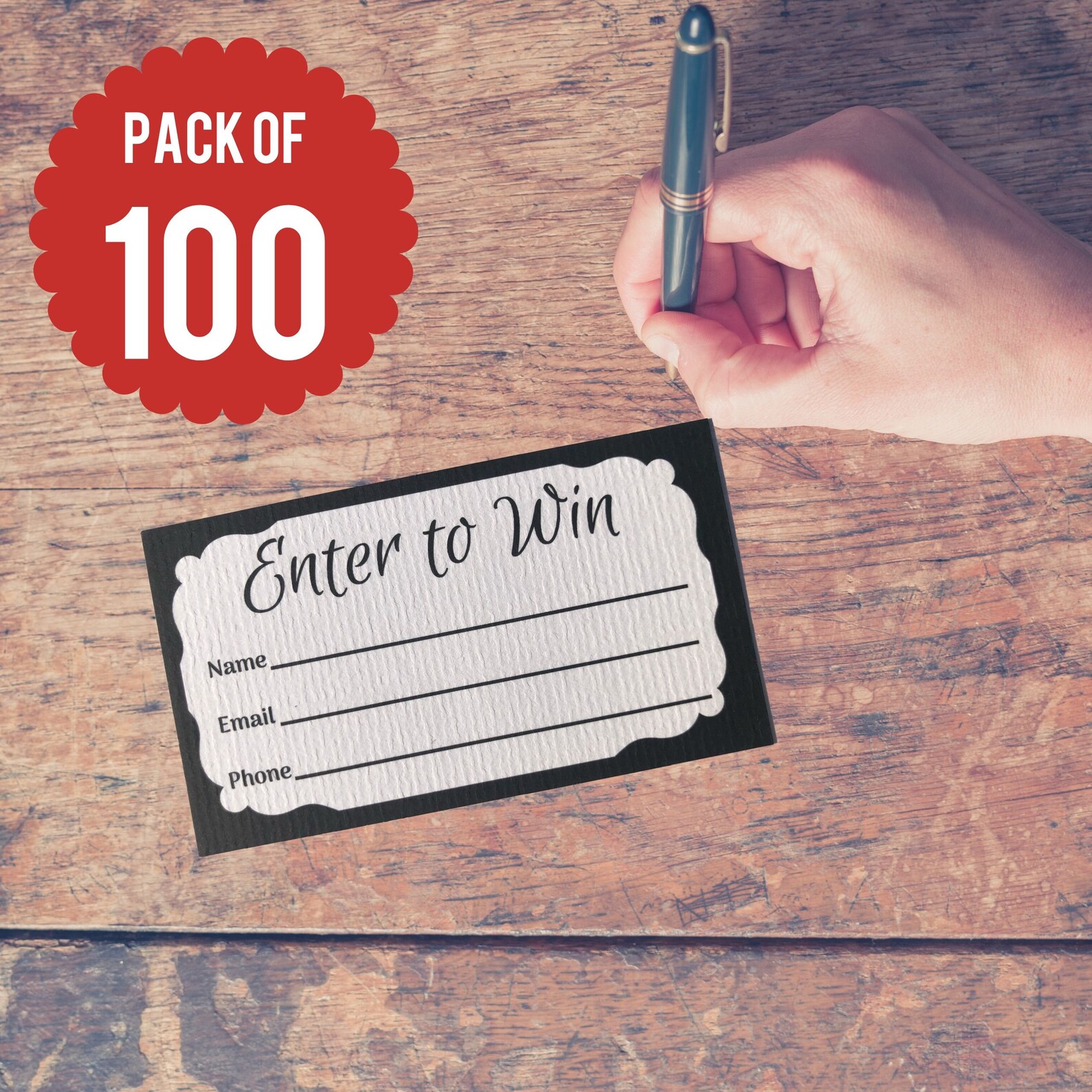 Enter to Win Raffle Drawing Cards (100 Pack, 3.5" X 2") for a Classy ...