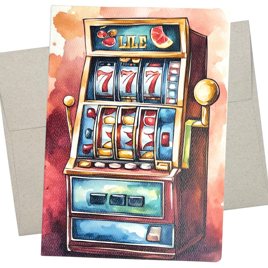 Slot Machine Birthday Card (1 Premium Card, 5X7 Inch) Slot Machine ...