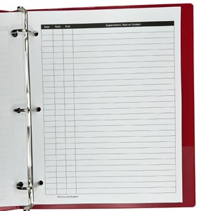 Activity Log Binder Inserts (50 Sheets, 8.5 X 11 Inches) 3-hole Planner ...