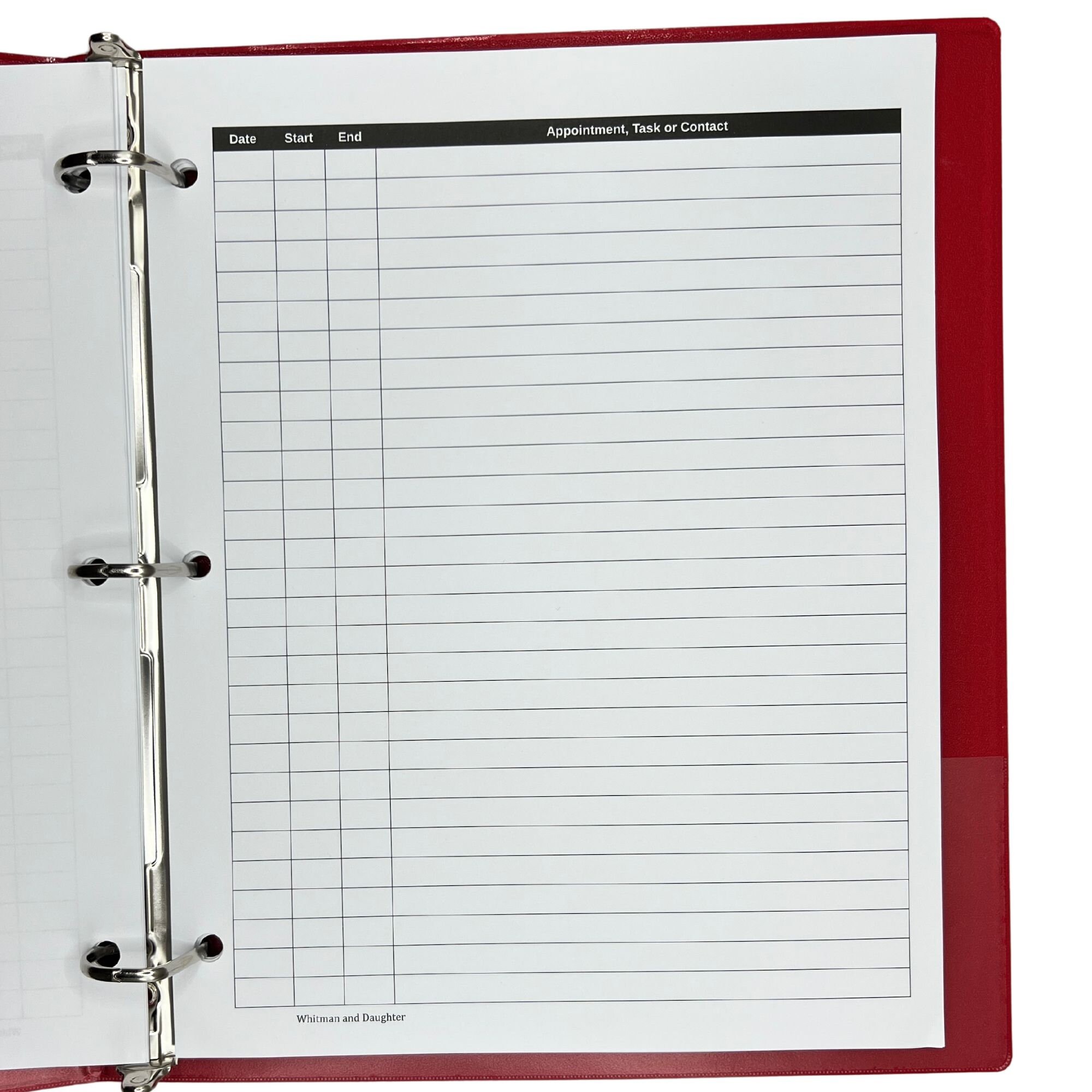 Activity Log Binder Inserts (50 Sheets, 8.5 X 11 Inches) 3-hole Planner ...