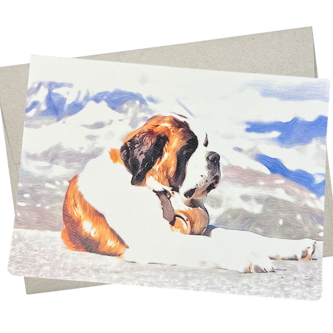 Saint Bernard Card, St. Bernard Birthday Card (1 Premium Quality Folded ...
