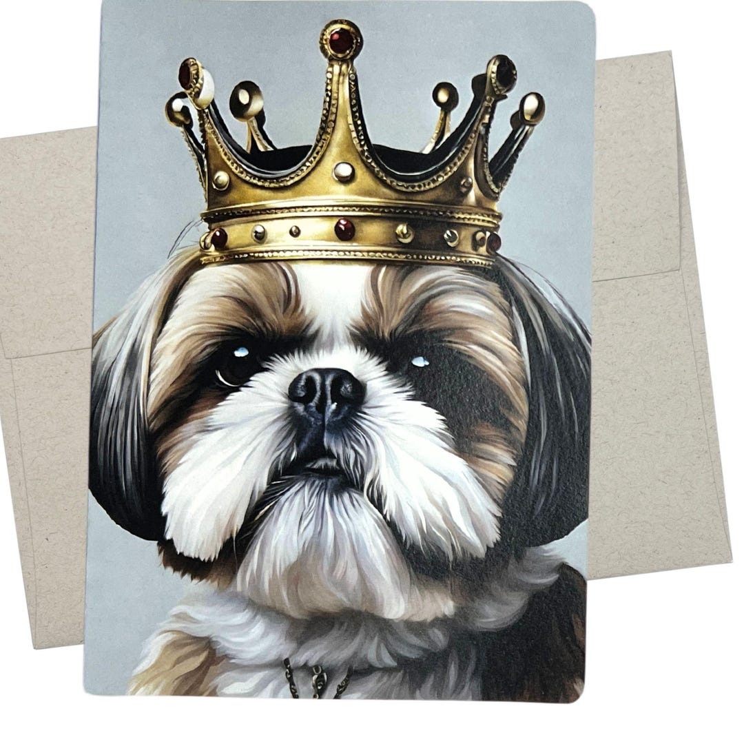 King Shih Tzu Card (1 Premium Card, 5X7 Inch) Dog Card Blank for Every ...