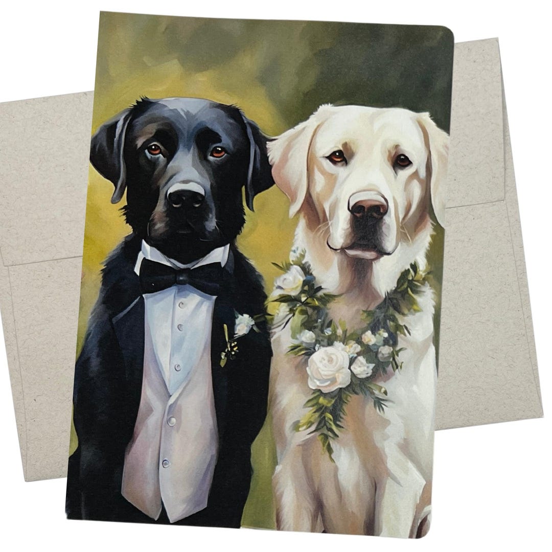 Labrador Retriever Wedding Card, Dog Lover Wedding Card (1 Premium Card ...
