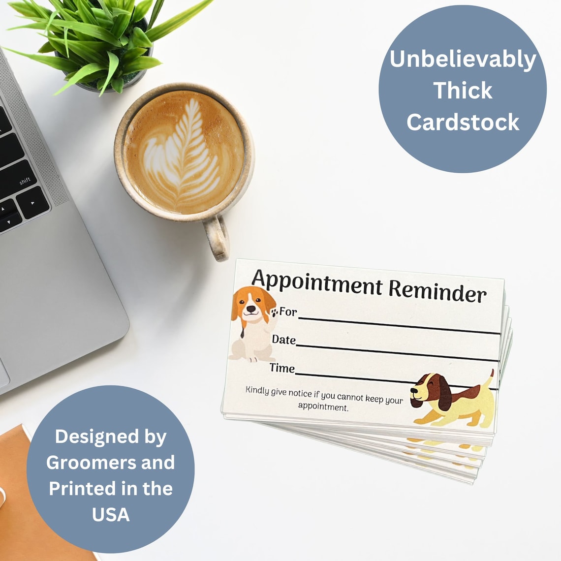 100 Cute Puppy Grooming Appointment Reminder Cards - for Business ...