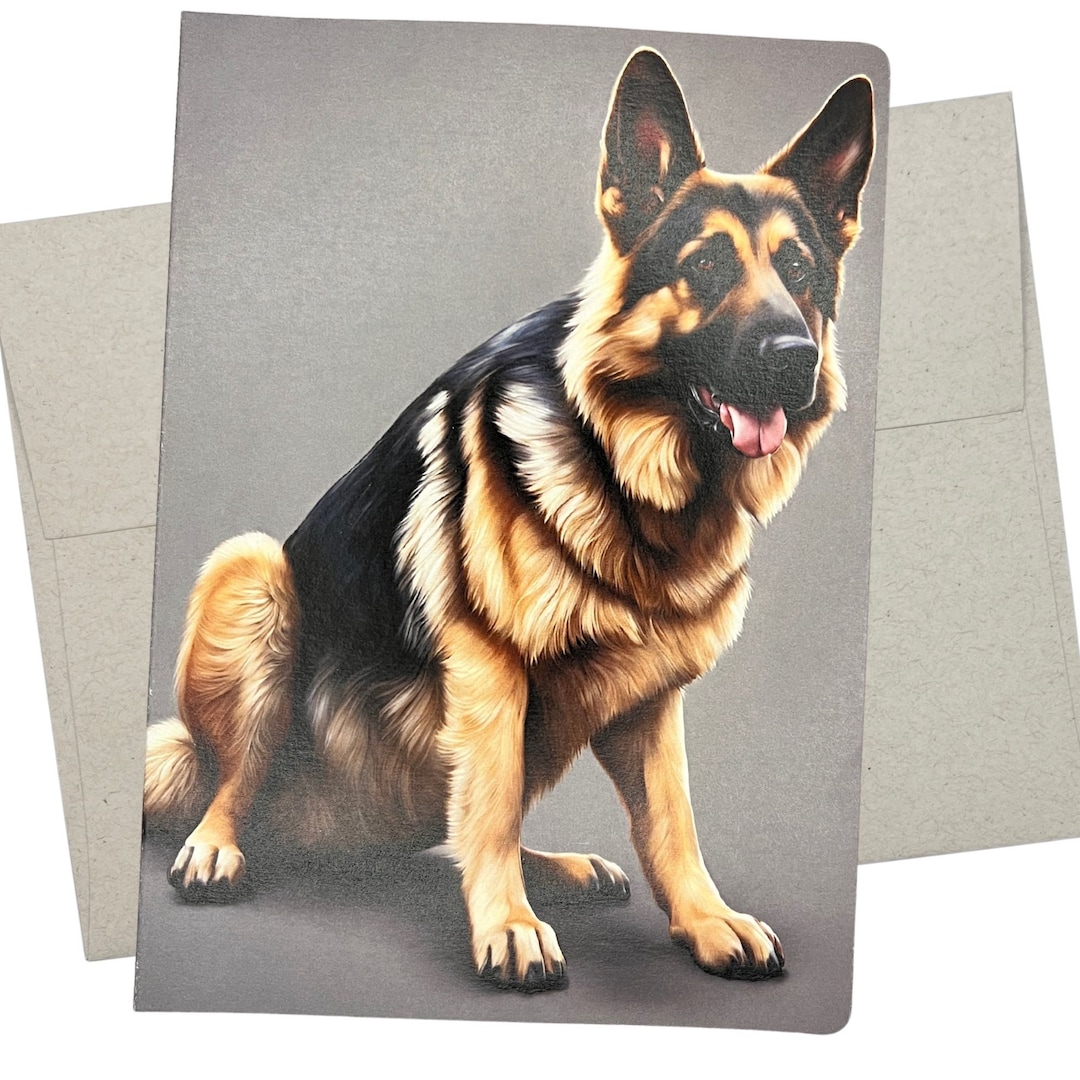 German Shepherd Card, Dog Birthday Card (1 Premium Card, 5X7 Inches ...
