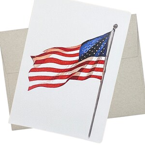 Patriotic American Flag Card (1 Premium Folded Card, Blank Inside, 5X7 ...
