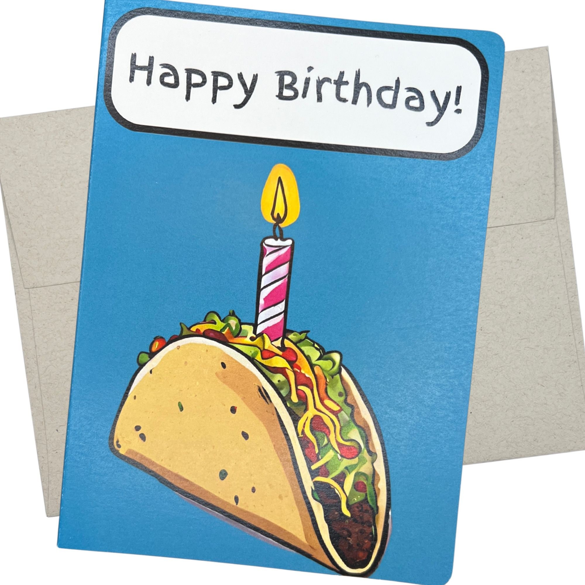 Funny Taco Birthday Card (1 Premium Card, 5X7 Inches, Message Inside ...