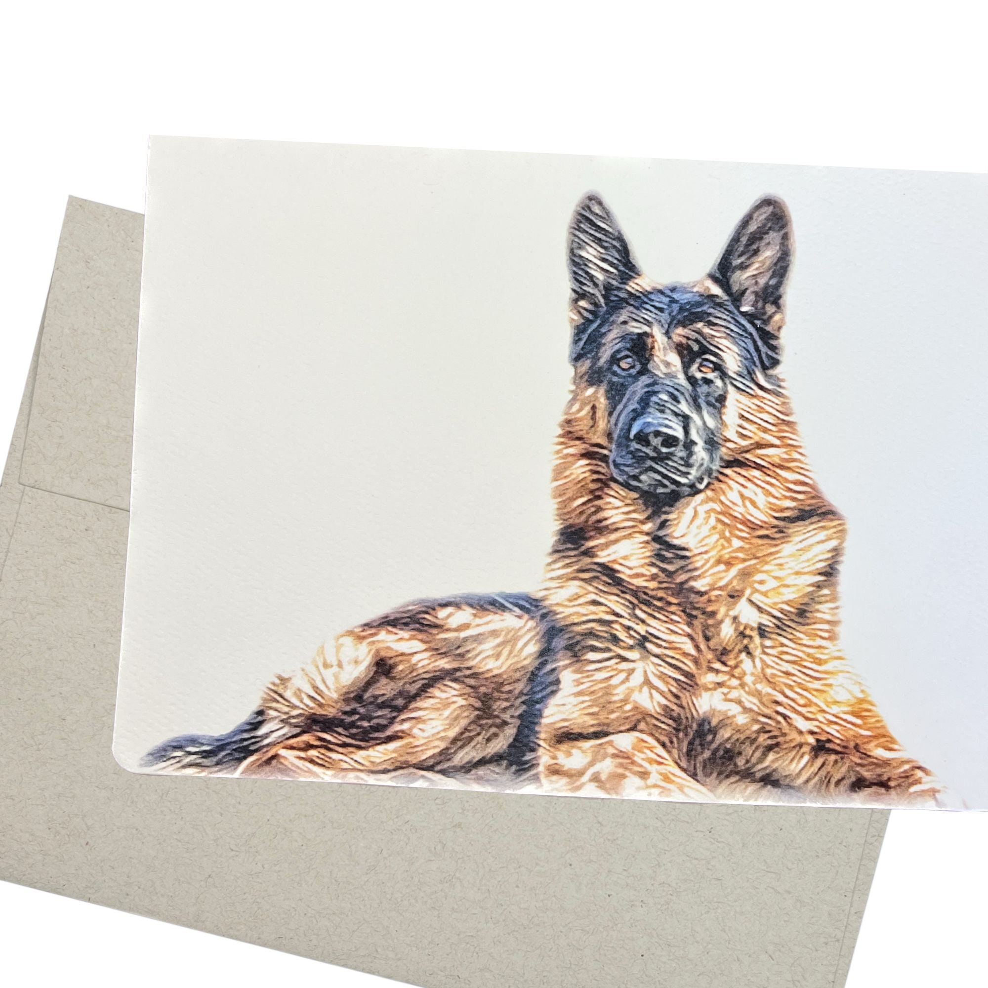 German Shepherd Greeting Card With Envelope (5X7 Inches and Blank ...