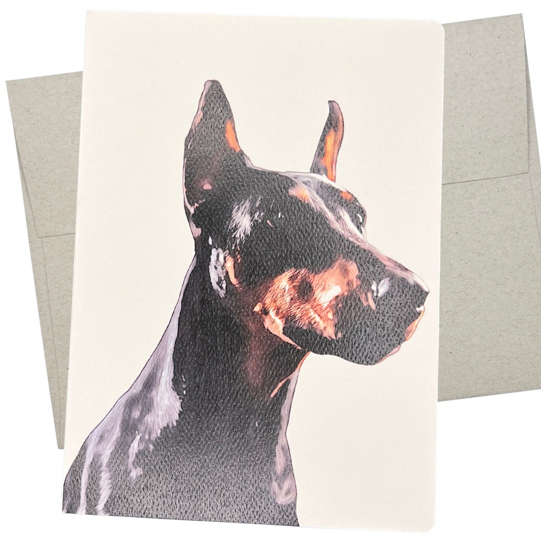 Doberman Pinscher Card (7X5 Inches and Blank Inside) Doberman Birthday ...