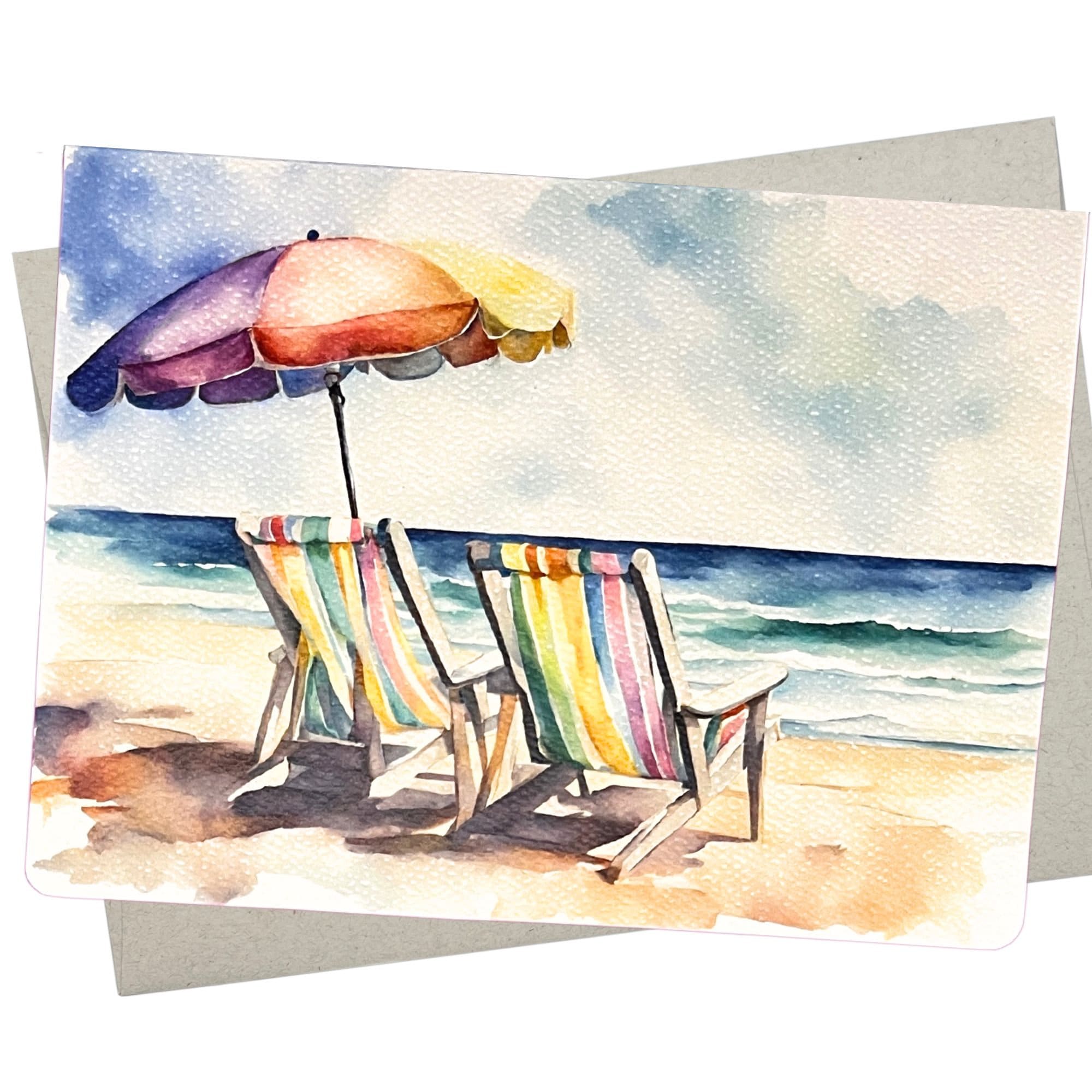 Beach Retirement Card for Men or Women (7X5 Inch, Blank Inside) Also ...