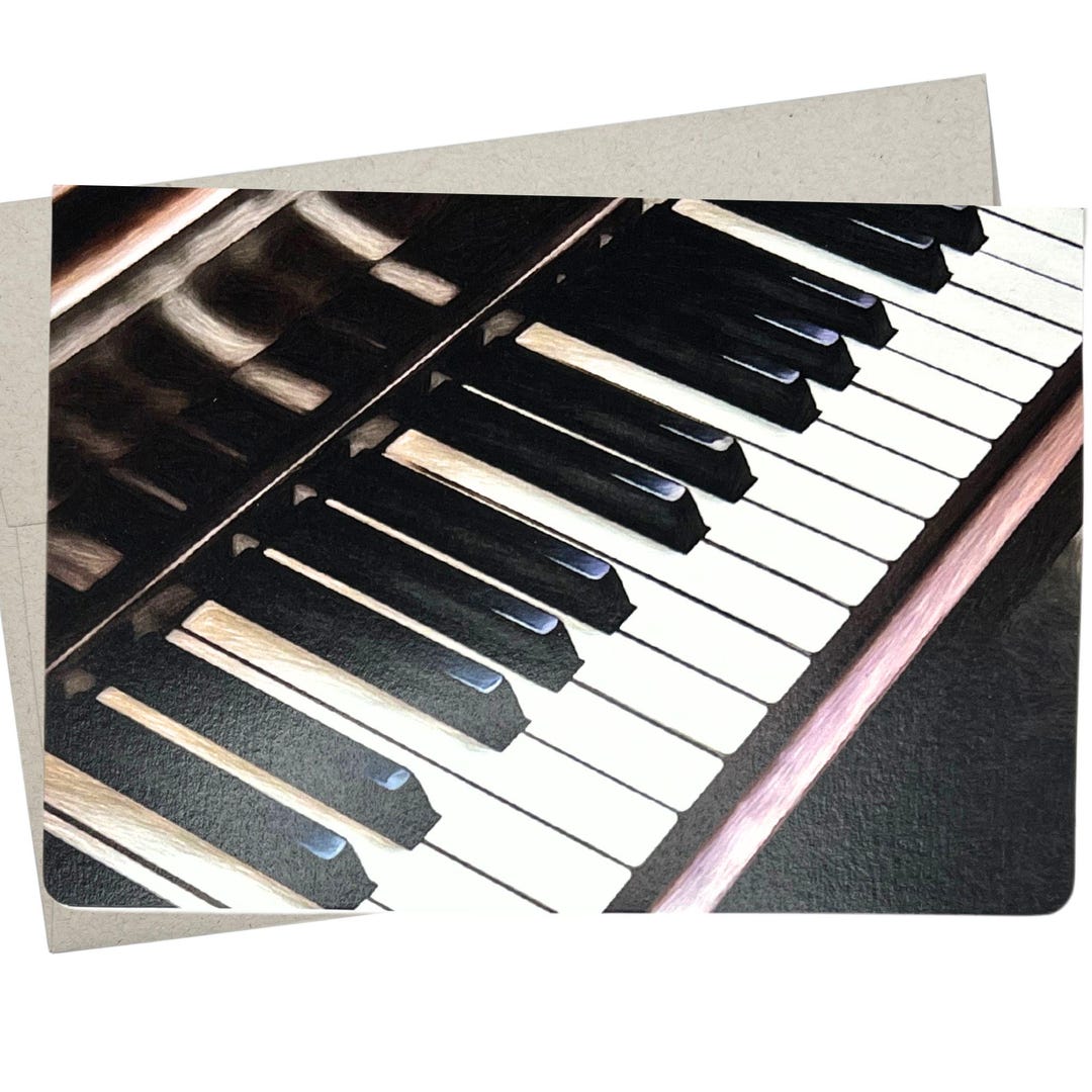 Piano Keys Card (1 Premium Card, 5X7 Inch) Blank Inside for Piano ...