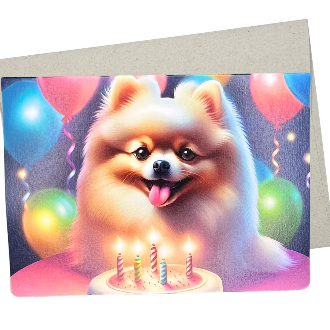 Pomeranian Birthday Card, Happy Birthday Dog Card (1 Premium Quality ...