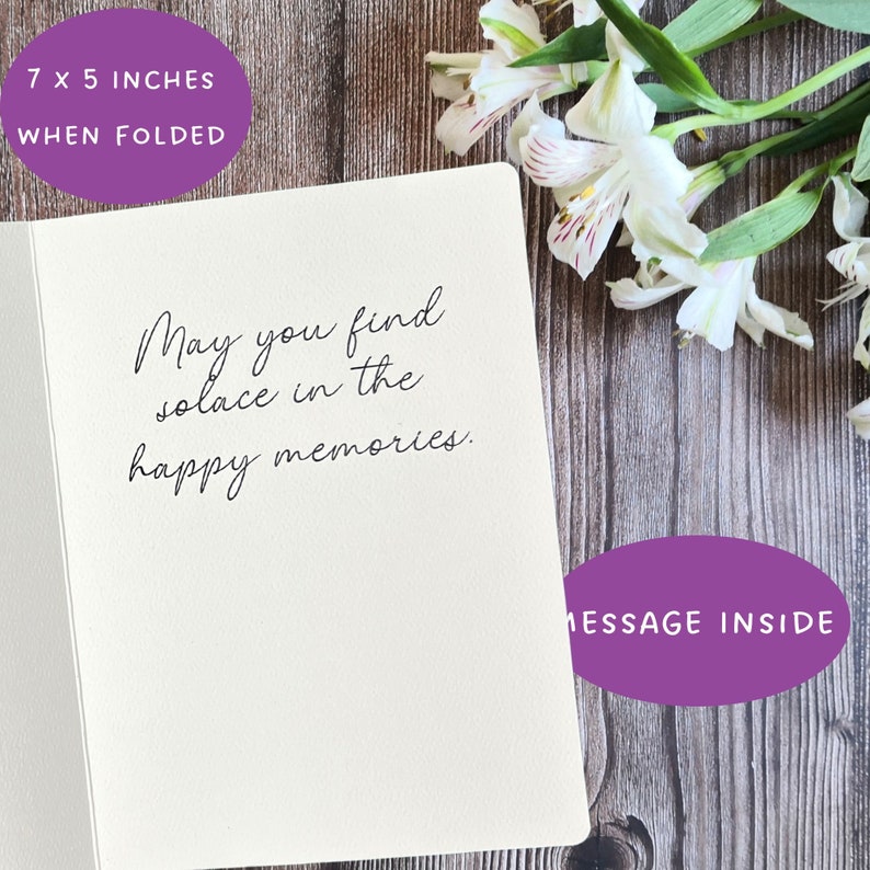 Sympathy Card for Loss of Loved One 7X5 Inch, Message Inside to Say ...