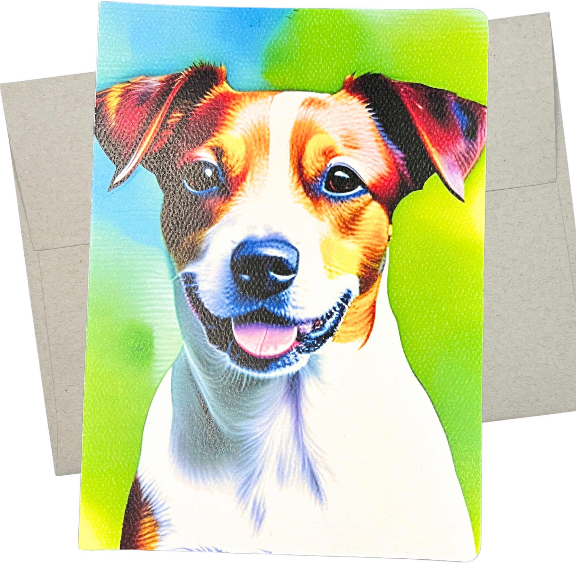 Jack Russell Terrier Birthday Card (5X7 Inches, Blank Inside) Notecard ...