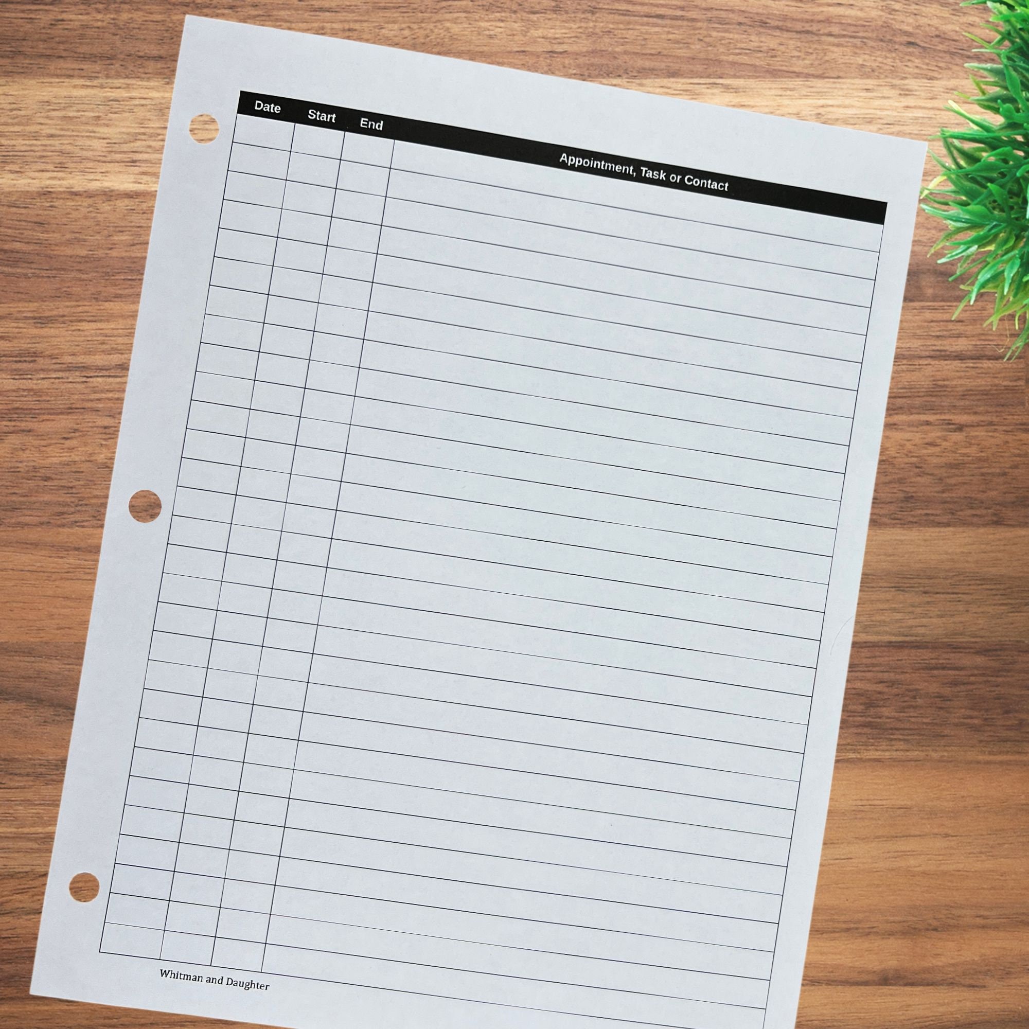 Activity Log Binder Inserts (50 Sheets, 8.5 X 11 Inches) 3-hole Planner ...