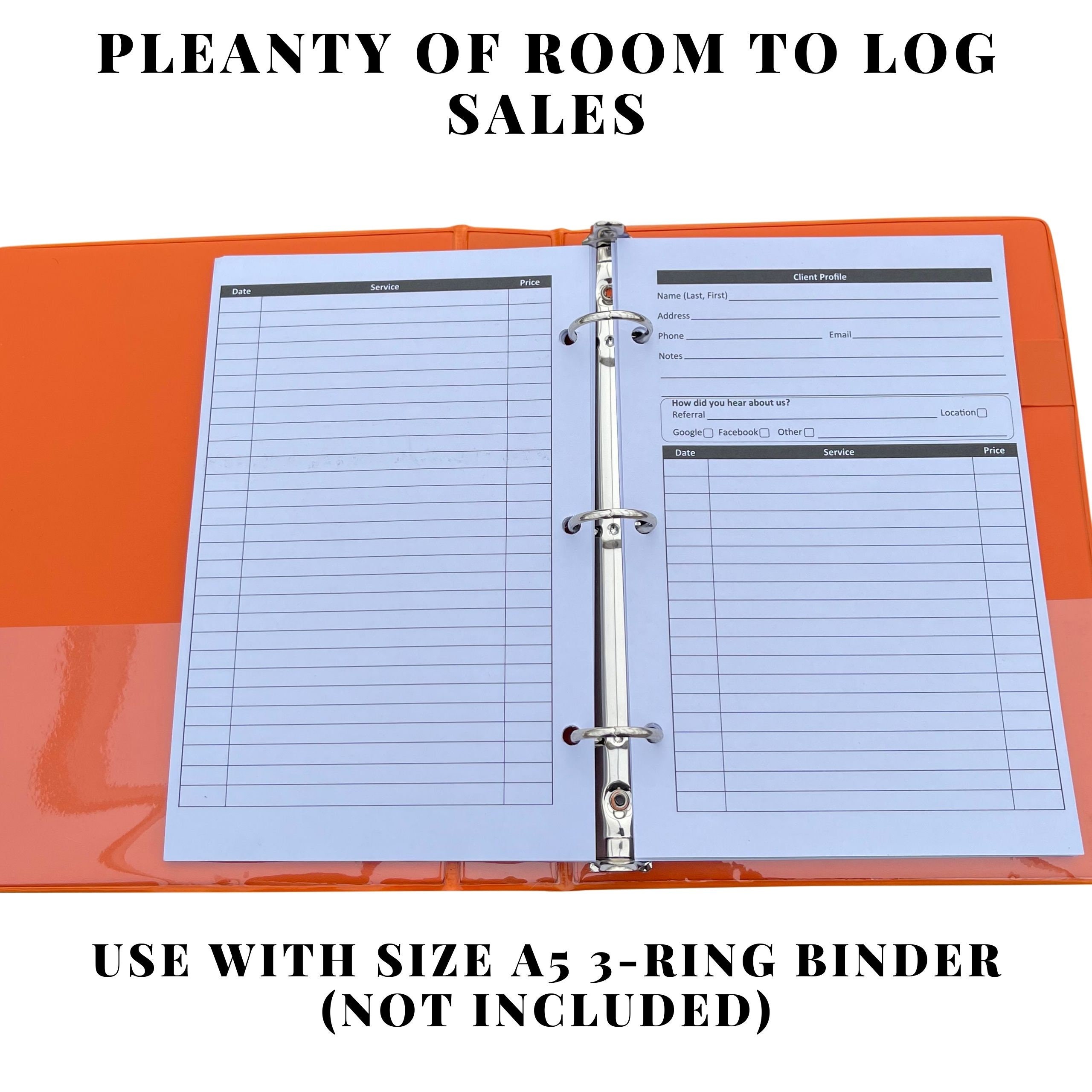 Small Business Client Profile Binder Cards (100 Pack, 5.5 X 8.5 Inches ...