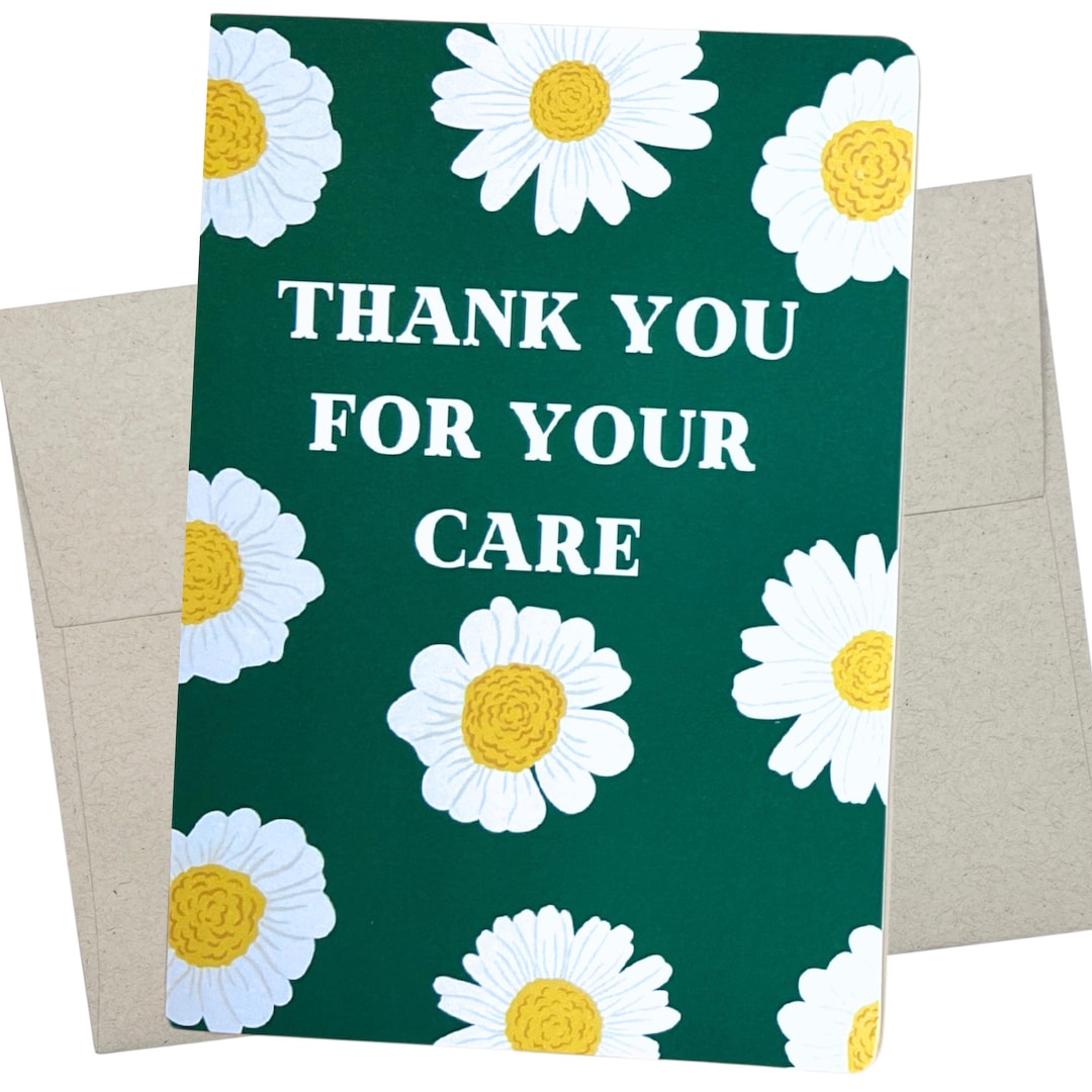 Floral Caregiver Card Thank You Card For Caregiver 7x5 Inch And