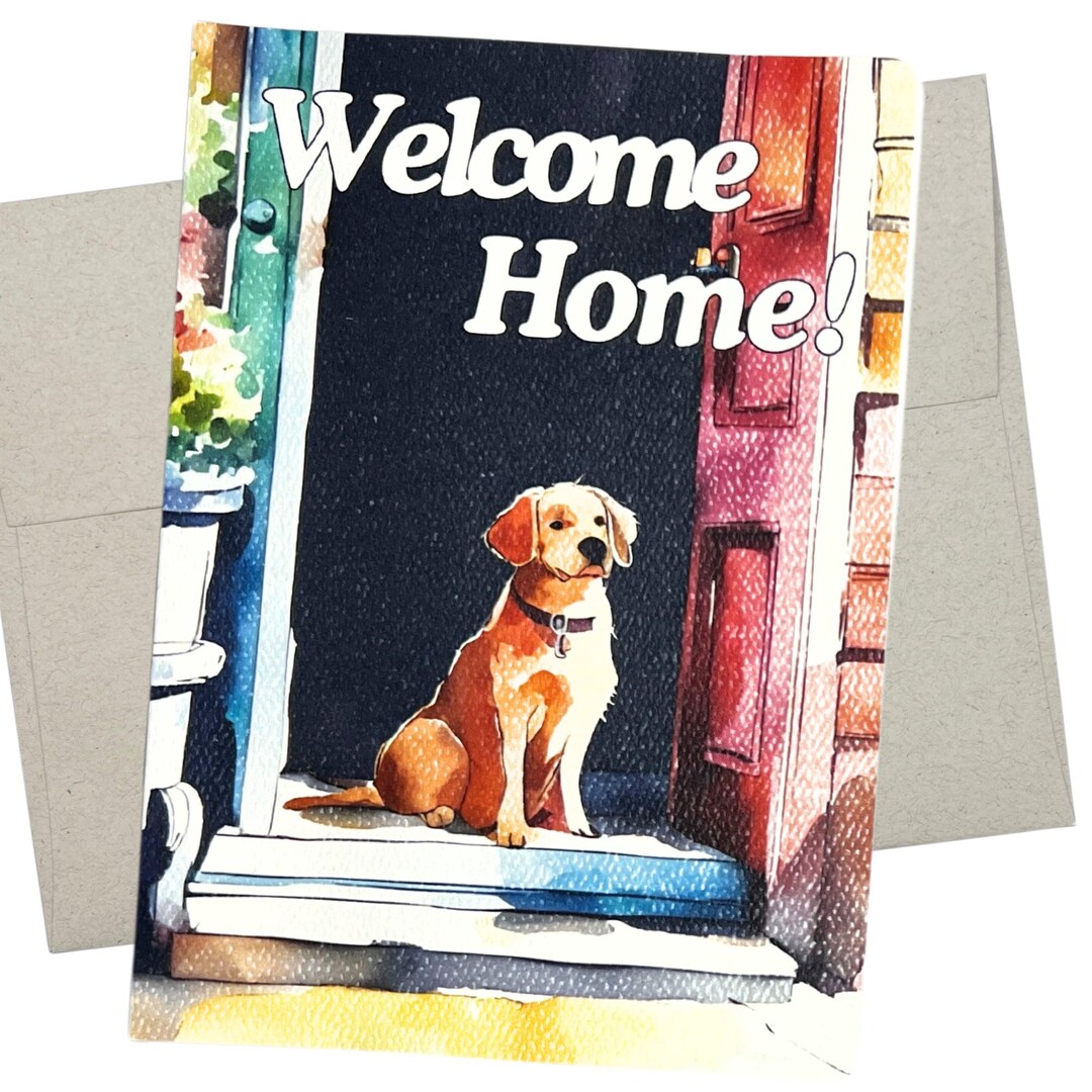 Dog New Home Card (1 Premium Card, 5X7 Inch) Housewarming Card for New ...