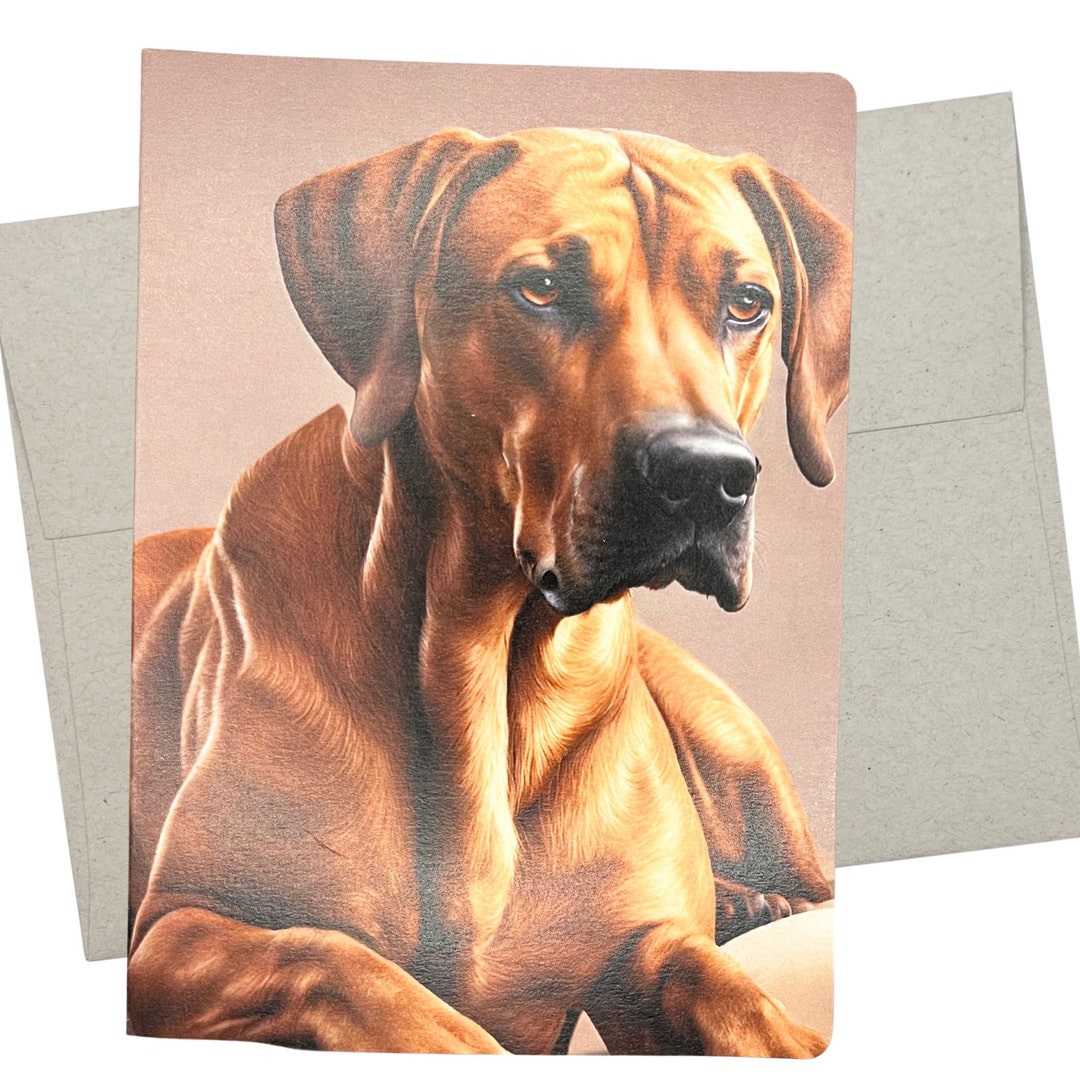 Rhodesian Ridgeback Card (1 Premium Card, 5X7 Inch) Dog Card Blank for ...