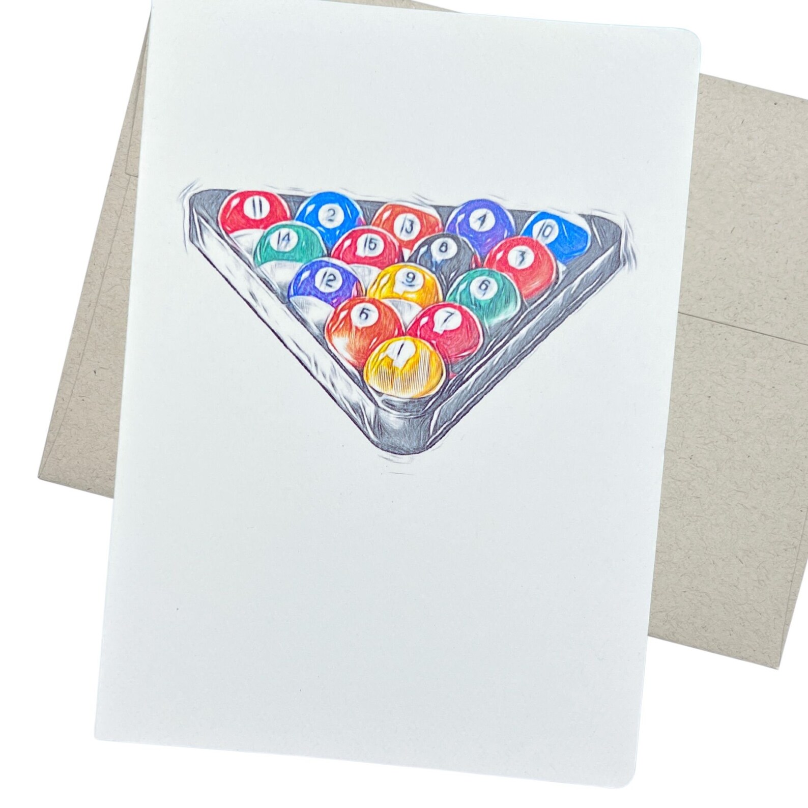 Billiards Balls Greeting Card (5x7 With Kraft Envelope) - Etsy