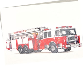Firefighter Card: standing Our Ground Watercolor Greeting Card of ...