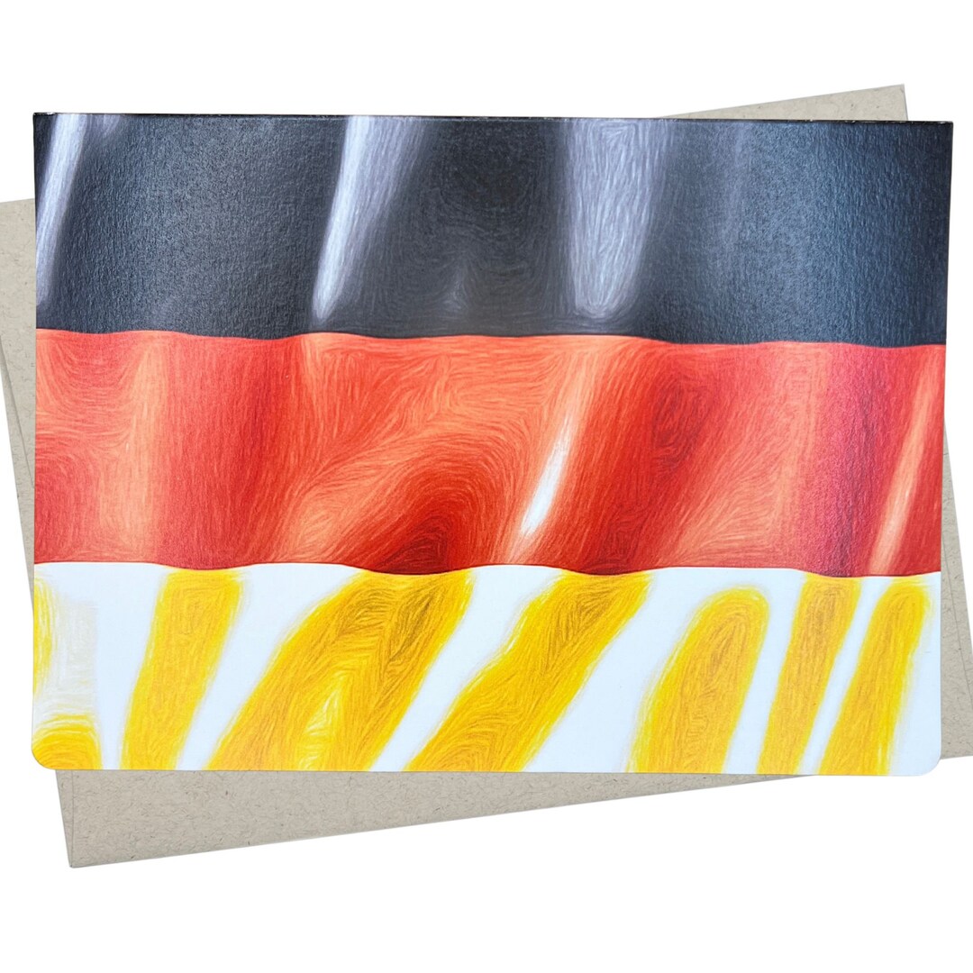 Germany Flag Card, German Flag Notecard (1 Premium Card, 5X7 Inches ...