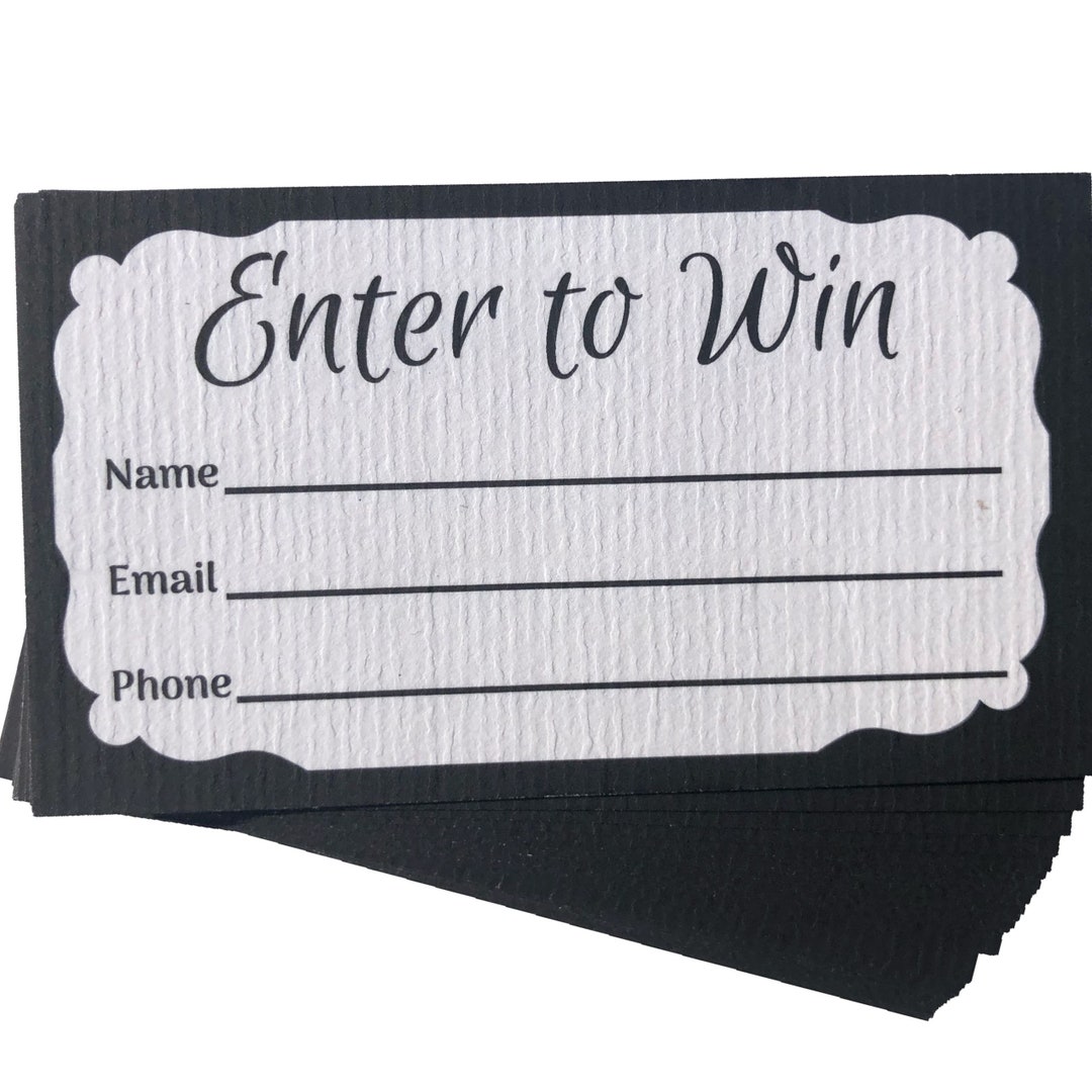 Enter to Win Raffle Drawing Cards (100 Pack, 3.5" X 2") for a Classy ...