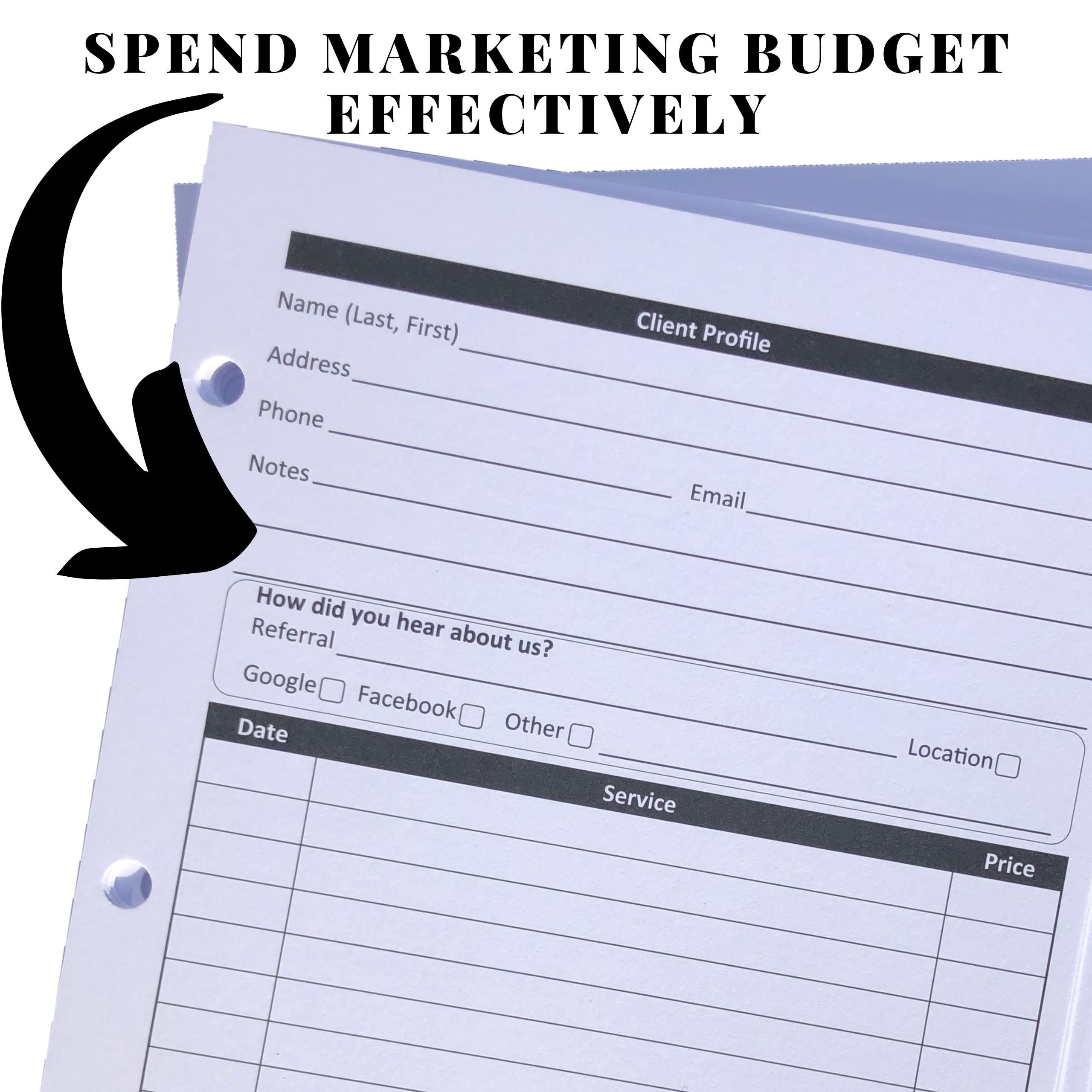 Small Business Client Profile Binder Cards (100 Pack, 5.5 X 8.5 Inches ...