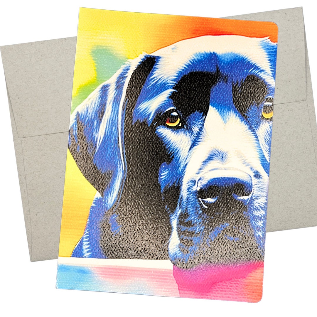 Black Lab Birthday Card (5X7 Inches and Blank Inside) Notecard Also ...