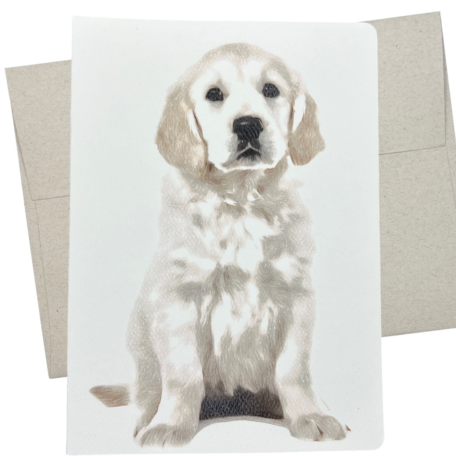 Golden Retriever Card (7X5 Inches and Blank Inside) Golden Retriever ...