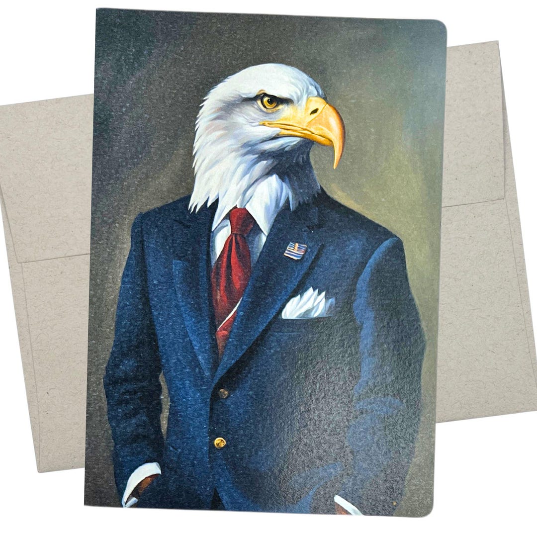 Bald Eagle Birthday Card (1 Card, 5X7 Inch) Blank for All Occasions ...