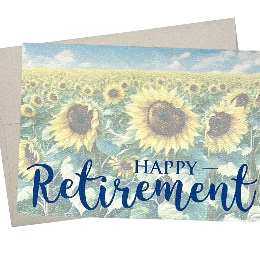 Sunflower Retirement Card for Women (7X5 Inch, Blank Inside) for Floral ...