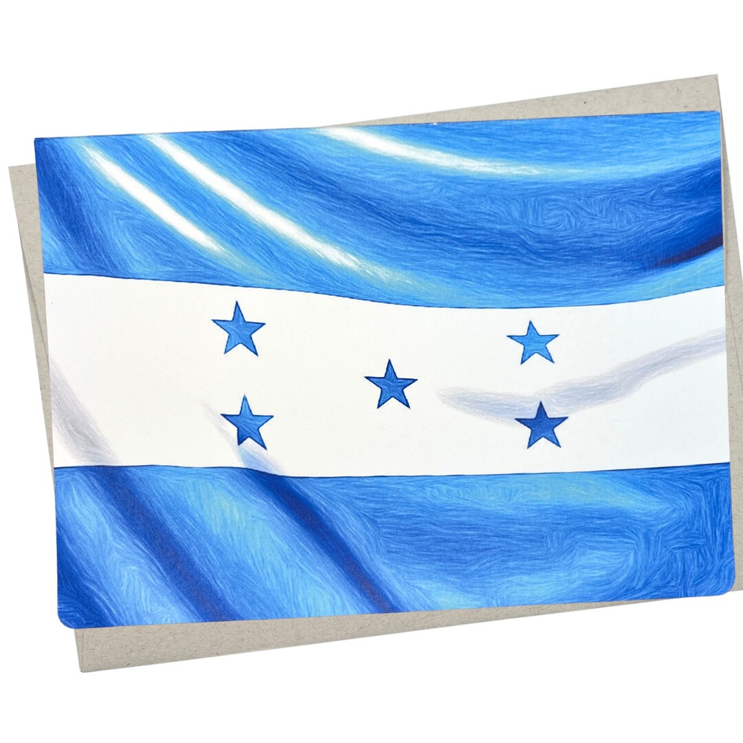 Honduras Flag Card, Honduran Flag Notecard (1 Premium Card, 5X7 Inches ...