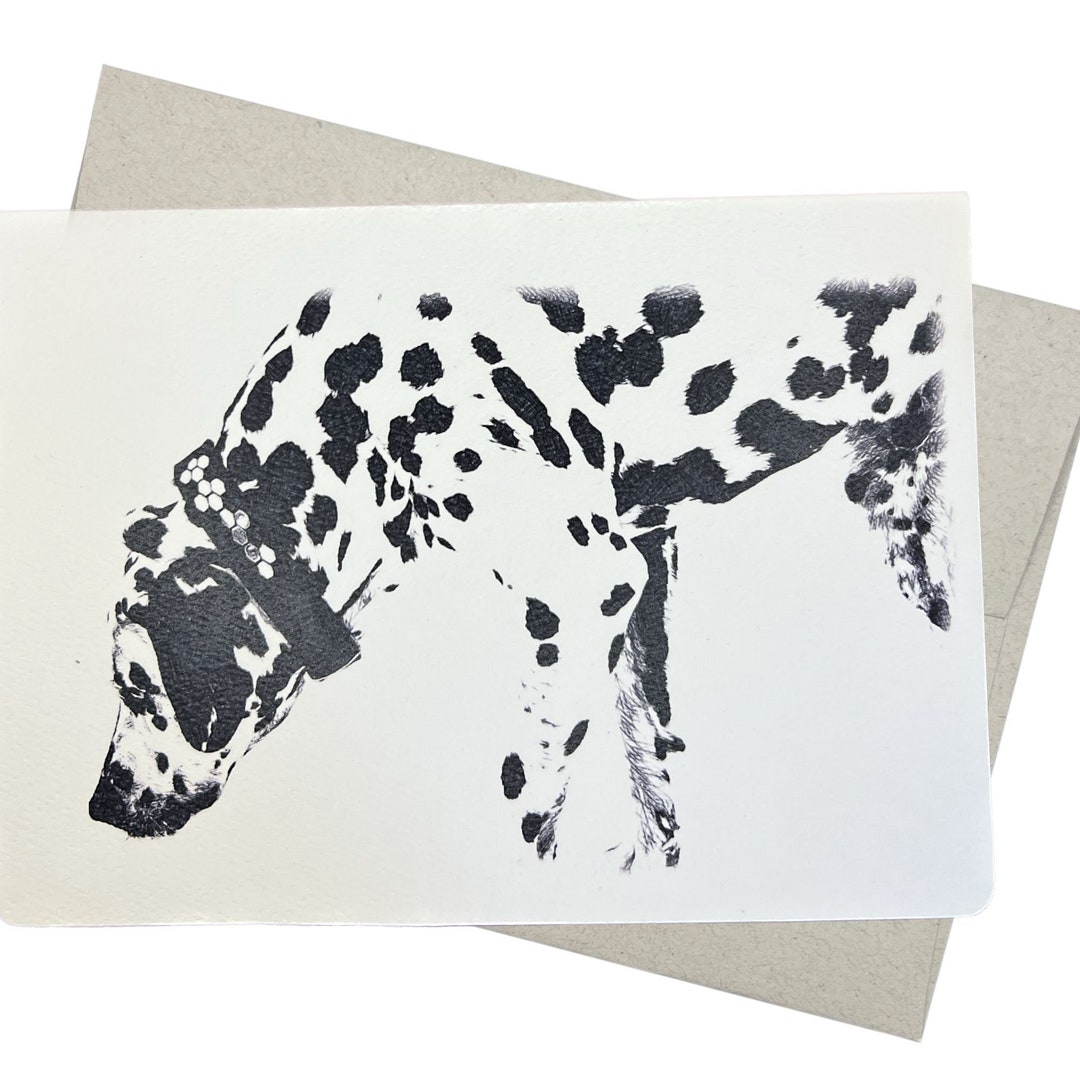 Dalmatian Greeting Card With Envelope (5X7 Inches and Blank Inside) for ...
