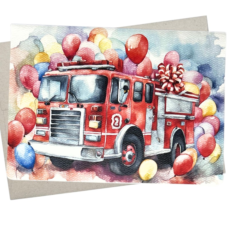 Fire Truck Happy Birthday - Etsy