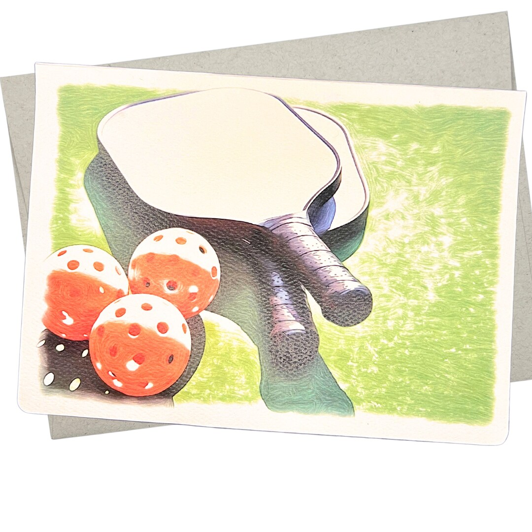 Pickleball Greeting Card (7X5 Inches and Blank Inside) for Happy ...