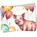Pig Card, Pig Birthday Card (1 Premium Card, 5X7 Inch) Blank for All ...