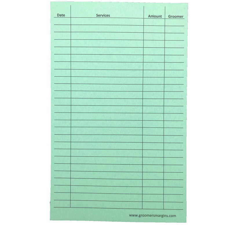 Green Dog Grooming Cards (100 Pack 8 X 5 Inch) Groomer Client Profile ...