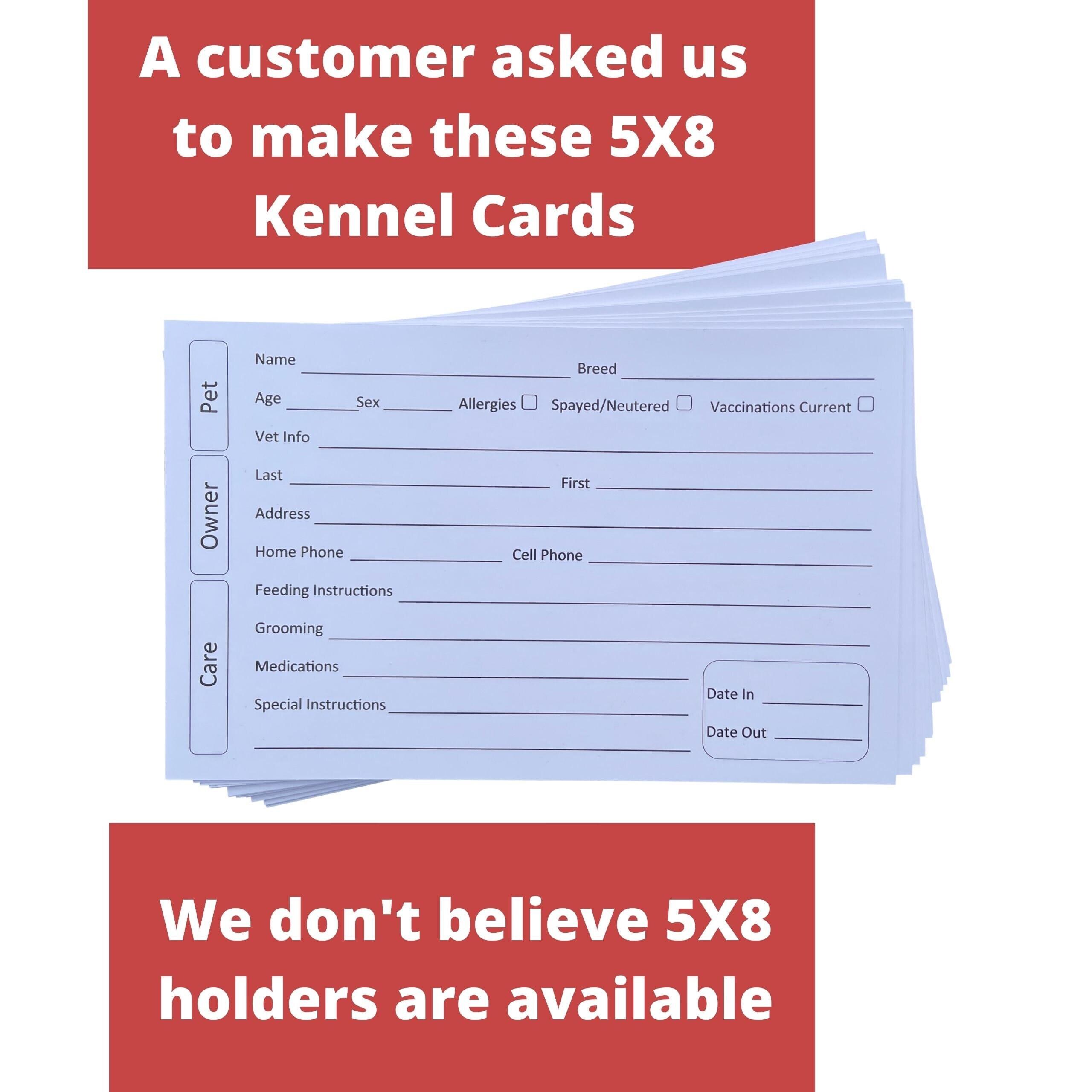 5X8 Inch Kennel Cards (100 Pack) Dog Cat Pet Boarding Profile Record ...