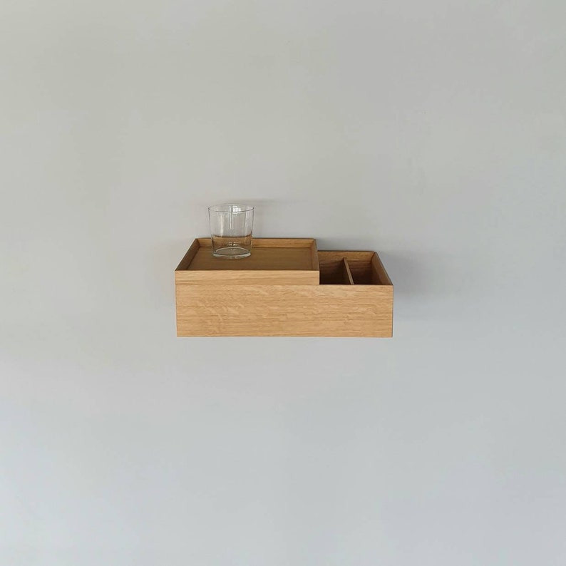2 X pair Narrow Floating Bedside Table Made of Oak Wood - Etsy