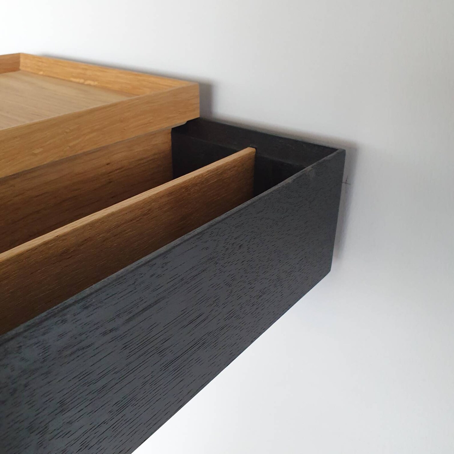 2x pair Narrow Floating Bedside Table Made of Oak Wood - Etsy